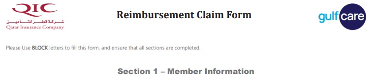 Qic Gulfcare Reimbursement Claim Form